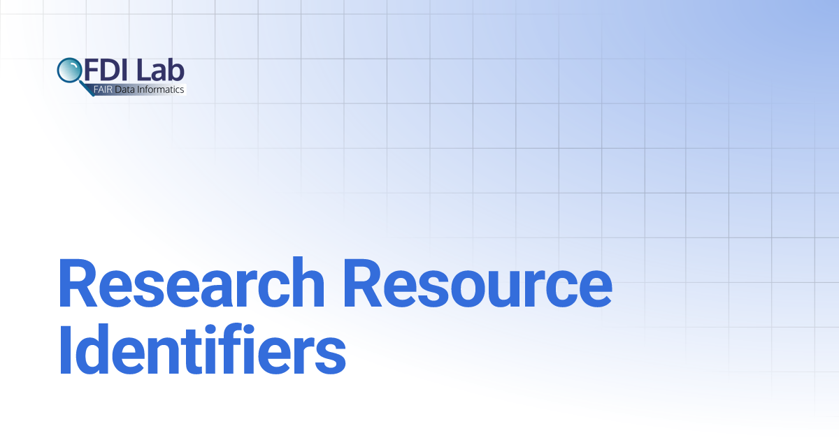 Research Resource Identifiers | API Handbook